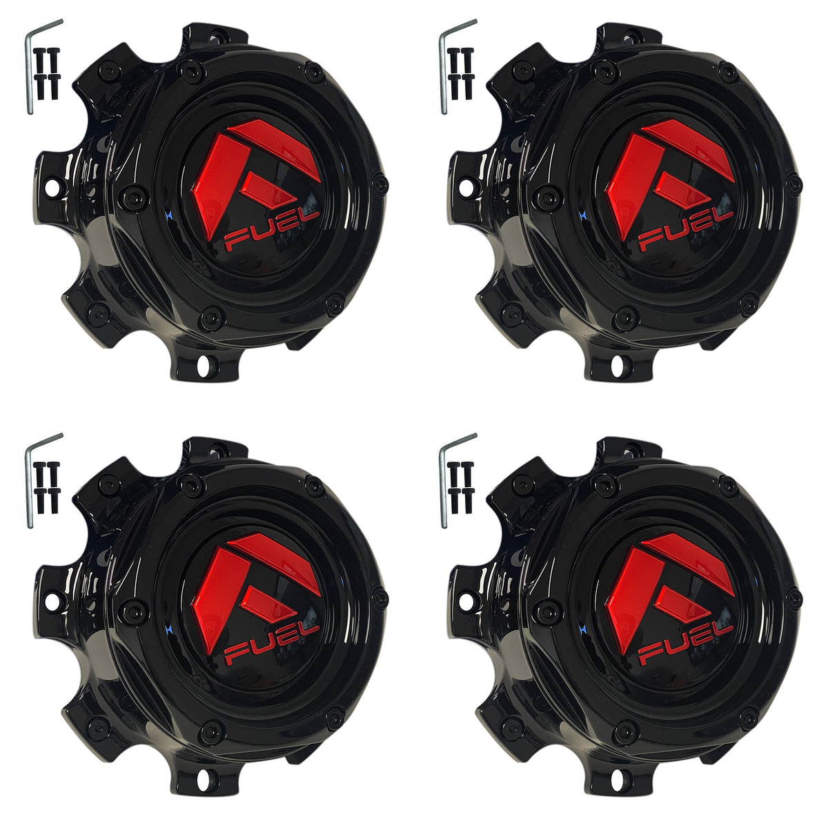 Fuel Offroad Wheels Gloss Black Red Logo Custom Wheel Center Cap # 100 ...