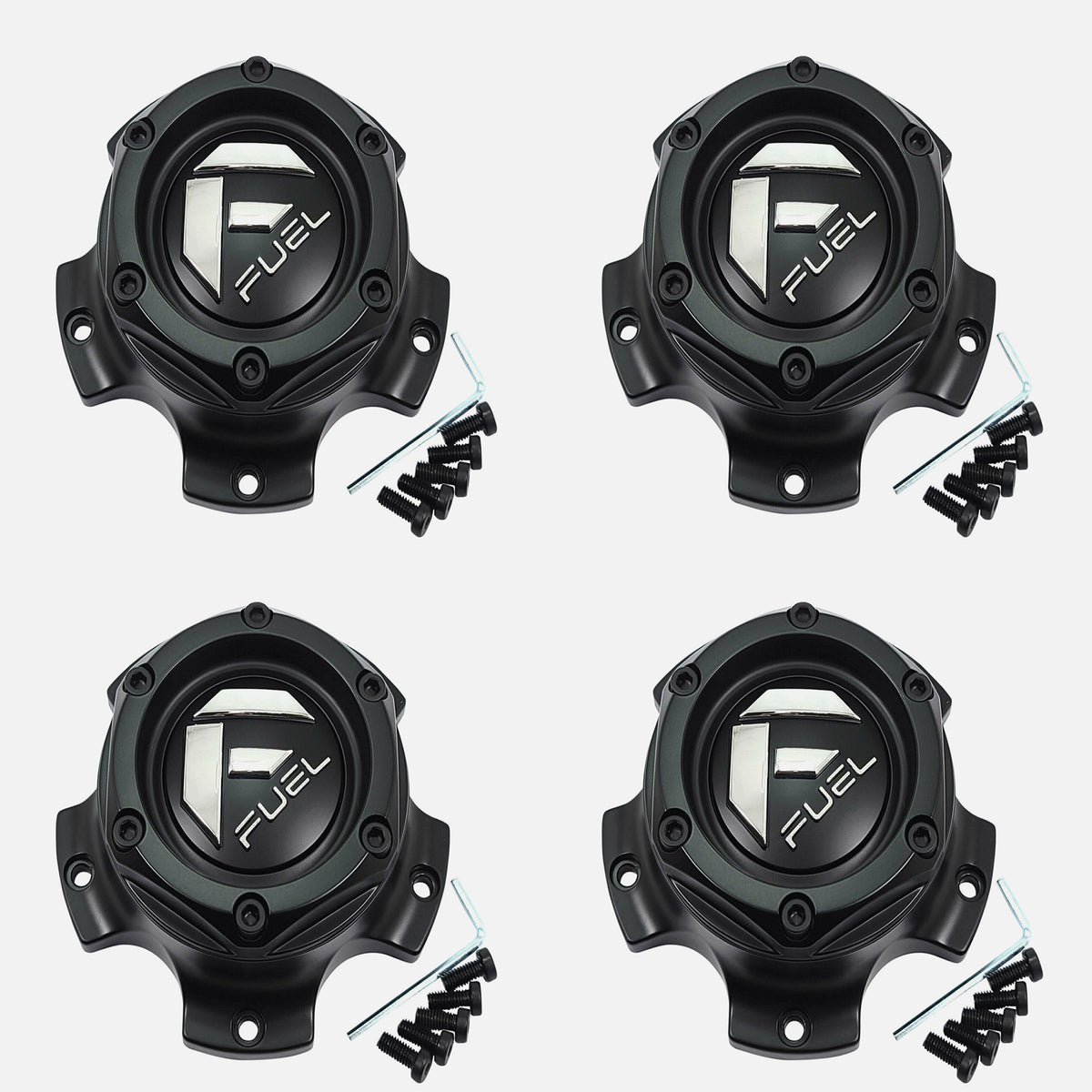 Fuel Wheels Matte Black Wheel Center Cap Caps # 1004-72MB / 1004-36 (4 ...