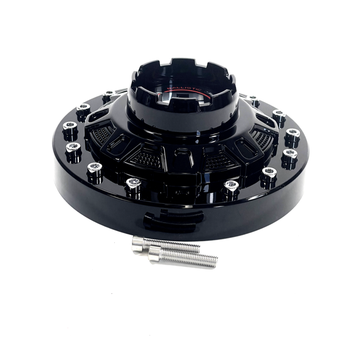 Ballistic Gloss Black Chrome Rivets Wheel Rim Center Cap CAP BL-02 (1 ...