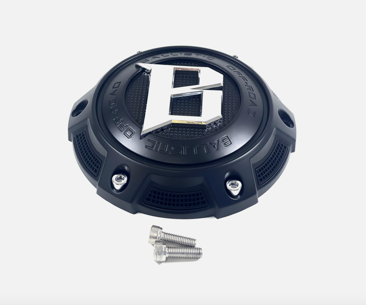 Ballistic Off-Road Matte Black / Chrome Logo Wheel Center Cap CAP OR_V ...