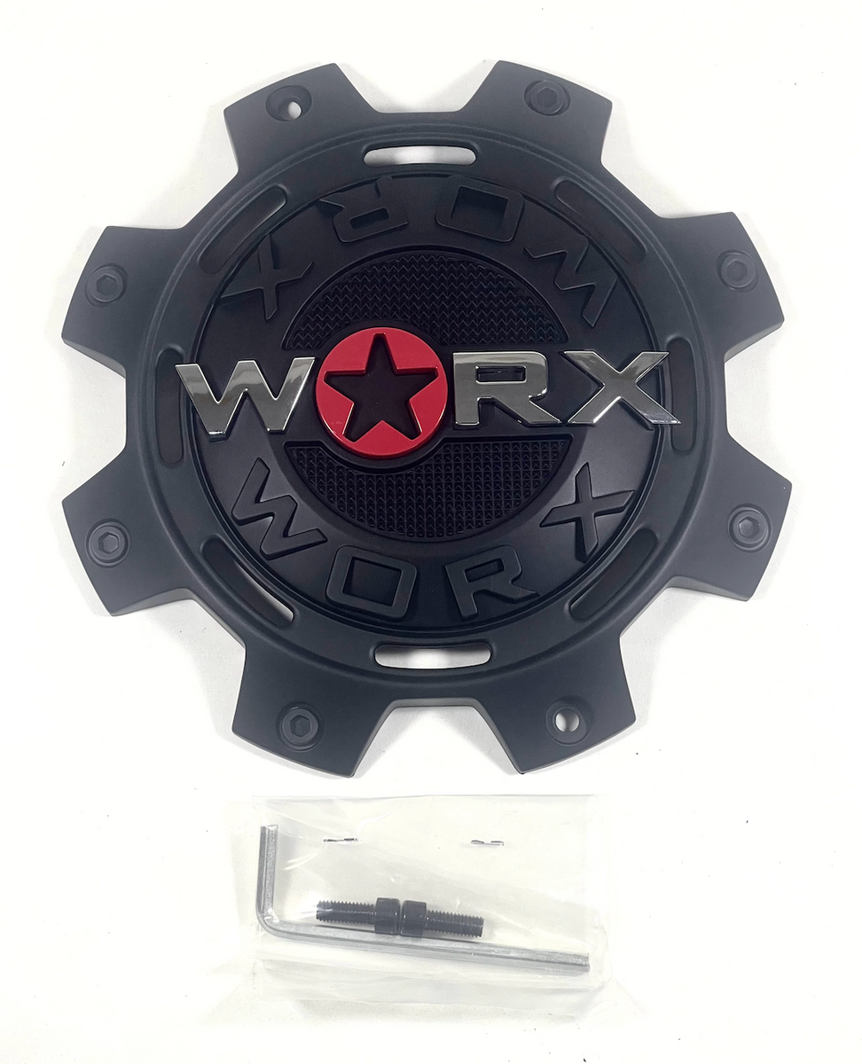 Worx / Ultra Alloy Wheels Matte Black Wheel Center Cap # WRX-8899FSB 3 ...