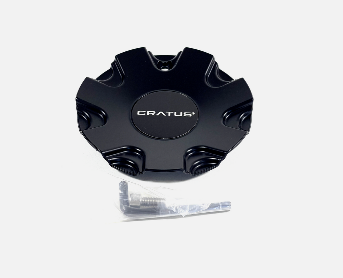 Cratus Wheels Flat Black Wheel Rim Center Cap # CAP CR-108 (4 CAPS ...