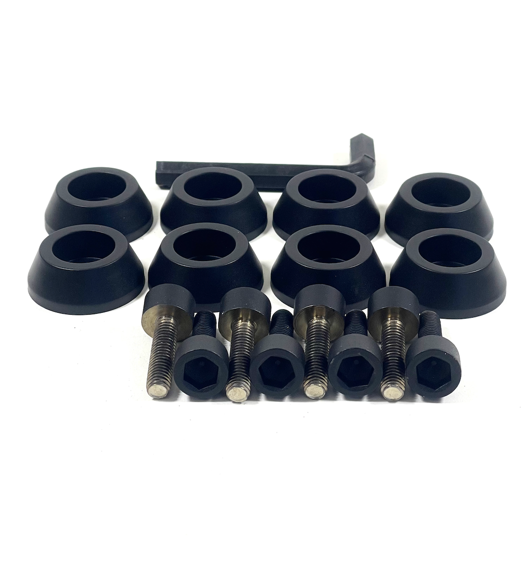 8 - LONG SCREWS 8- WASHERS BLACK 1 - KEY FOR BALLISTIC JESTER 814 WHEE ...