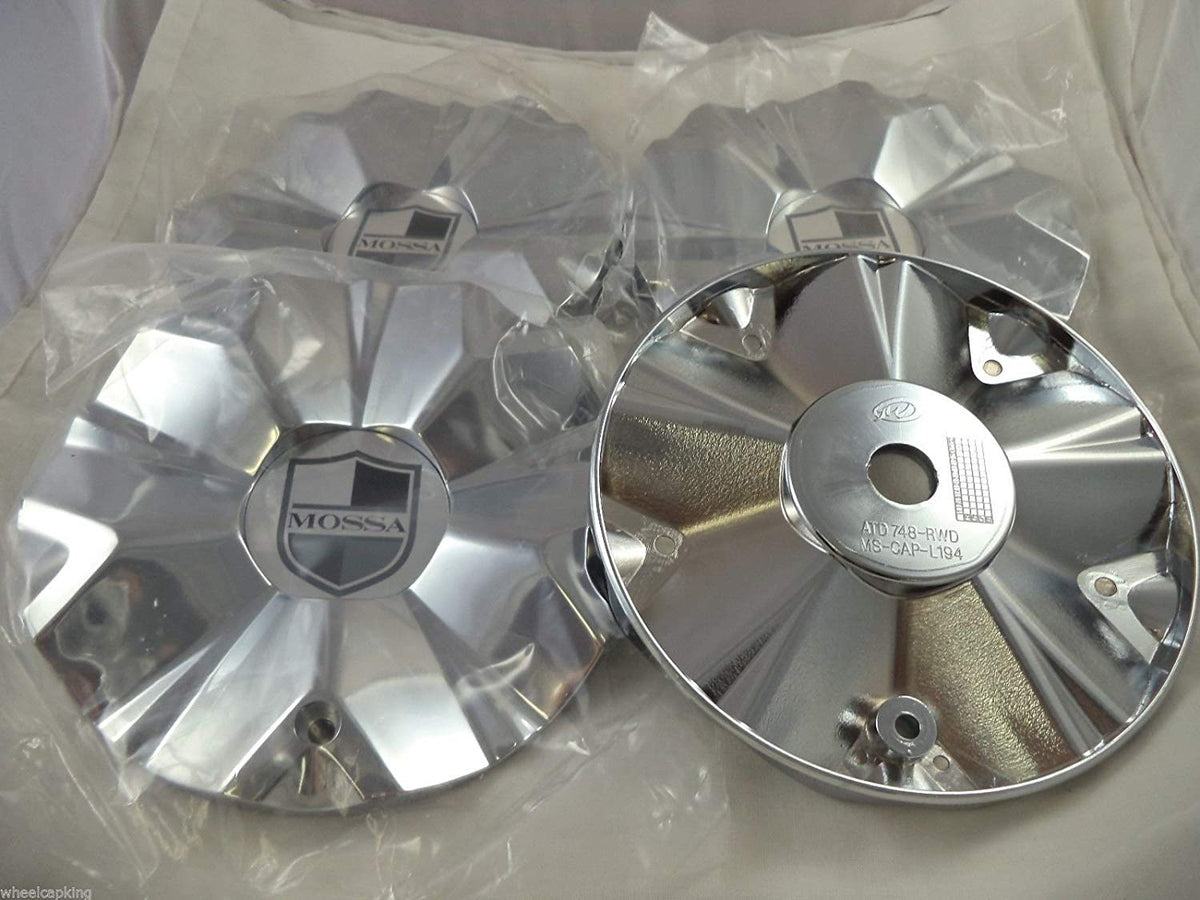 Mossa Wheels Chrome Custom Wheel Center Caps # 748-RWD /MS-CAP-L194 (4 ...