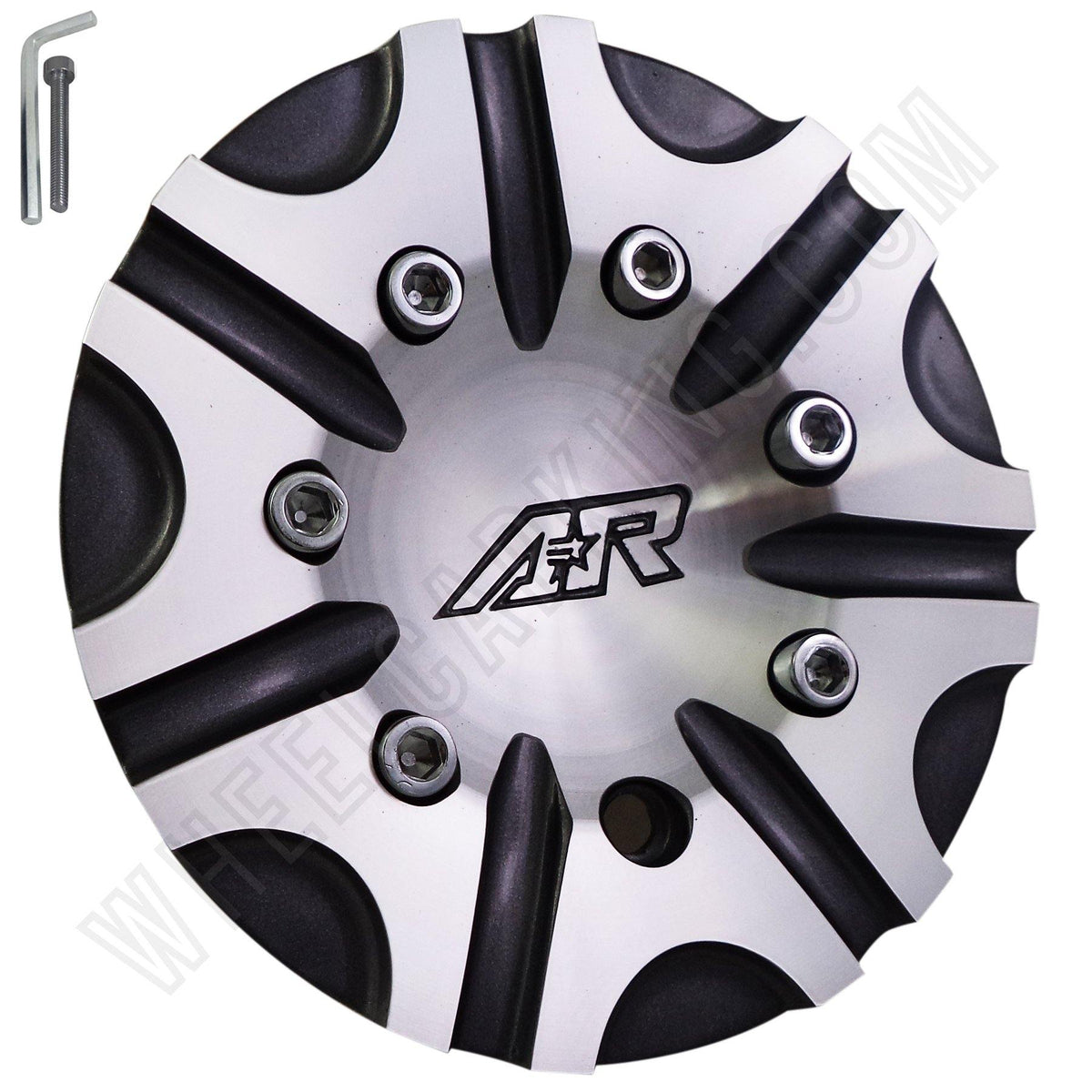American Racing BLACK & SILVER Custom Wheel Center Cap (4 CAPS) # QT10 ...