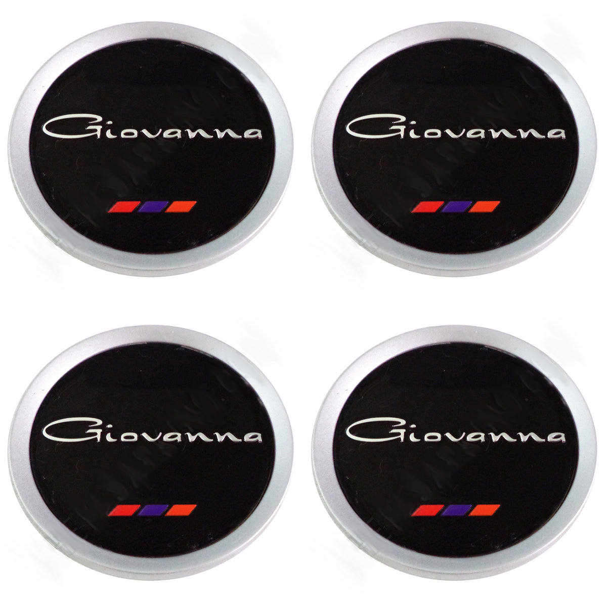 Giovanna Gloss Black / Silver Custom Wheel Center Cap # 998K75 / S709 ...