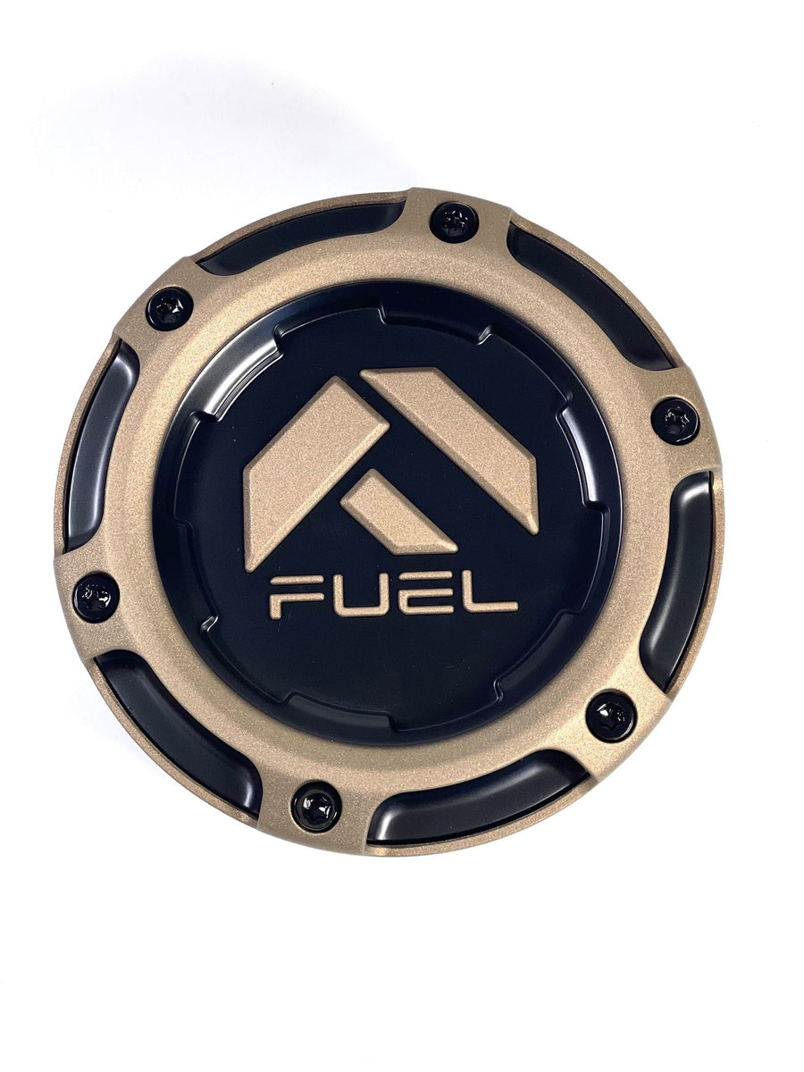 Fuel Wheels Black / Bronze Rivets Center Cap # 1005-50SZD (4 CAPS) 8 L ...