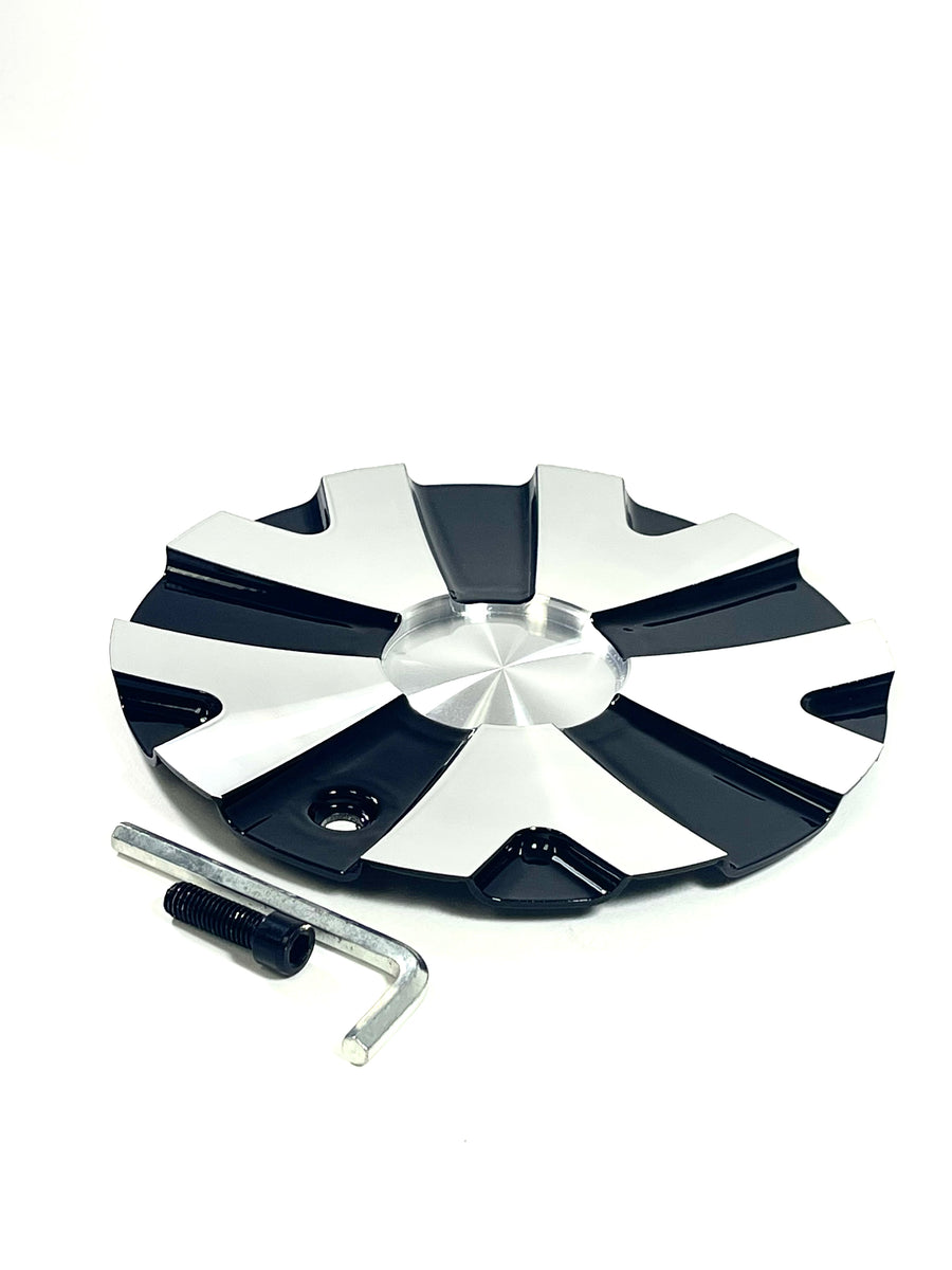 Strada Wheels Gloss Black / Silver Custom Wheel Center Cap # PD-CAPSX ...