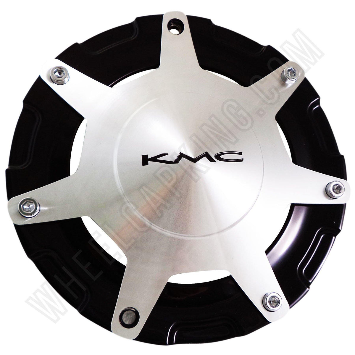 KMC Wheels Silver / Black Custom Wheel Center Cap Caps Set of 4 # 1081 ...