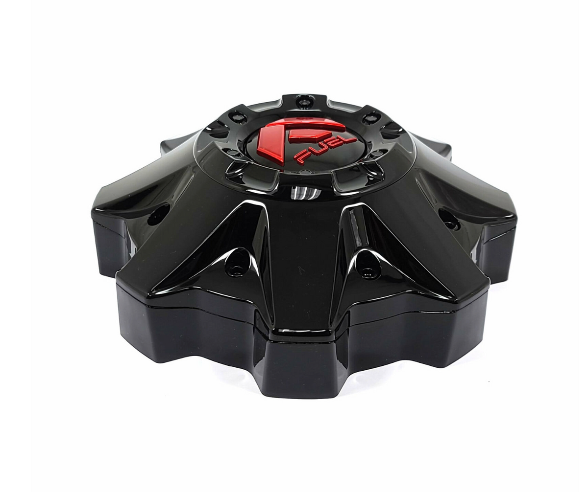 Fuel Wheels Gloss Black Red Logo Wheel Center Cap # 1002-53GBQ / 1002 ...