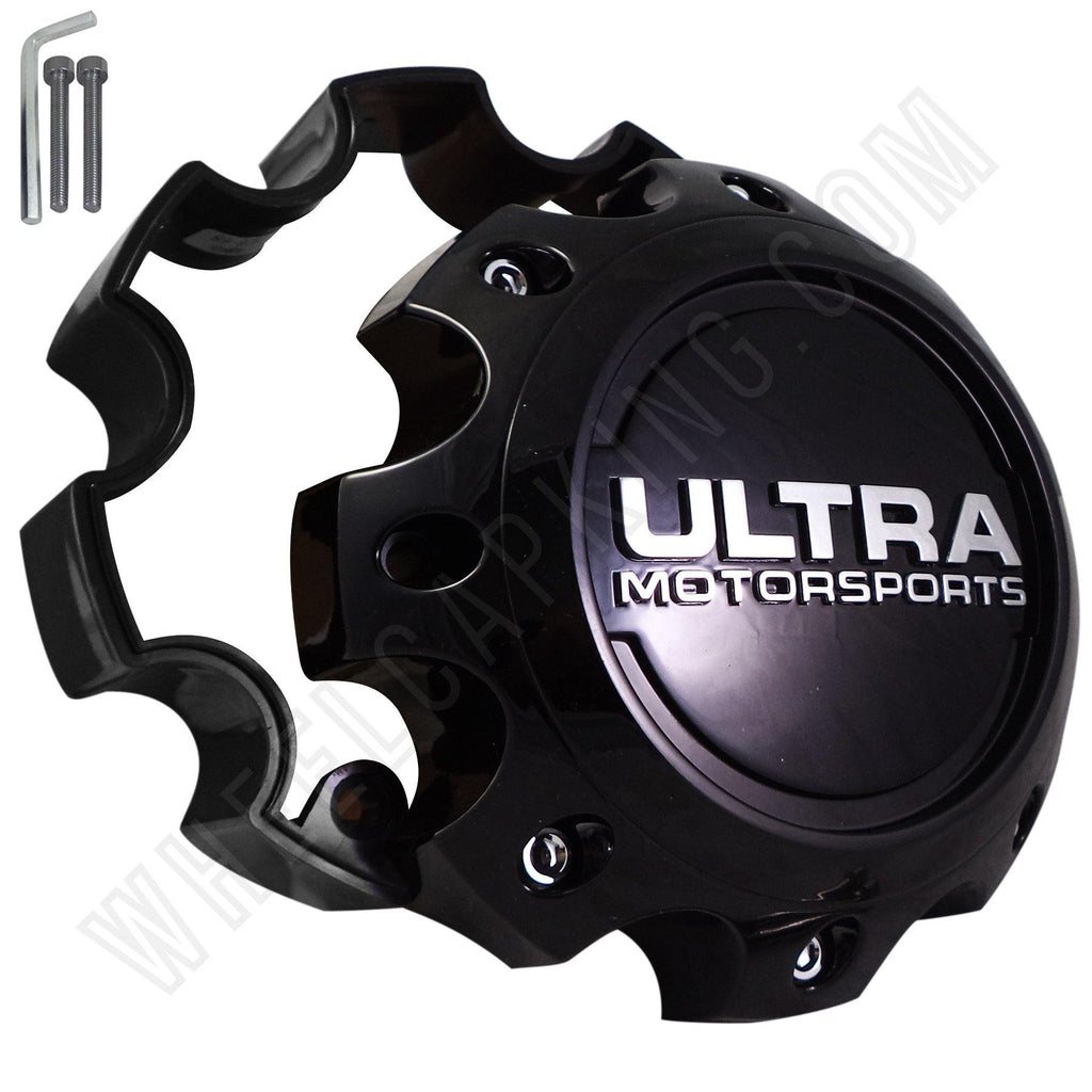 Ultra Wheels Gloss Black Custom Wheel Center Caps # 89-9780 / 89-9779 ...