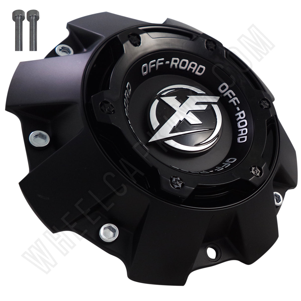 XF Offroad Wheels Flat Blk/Gloss Black Top Short Custom Center Cap # 1 ...